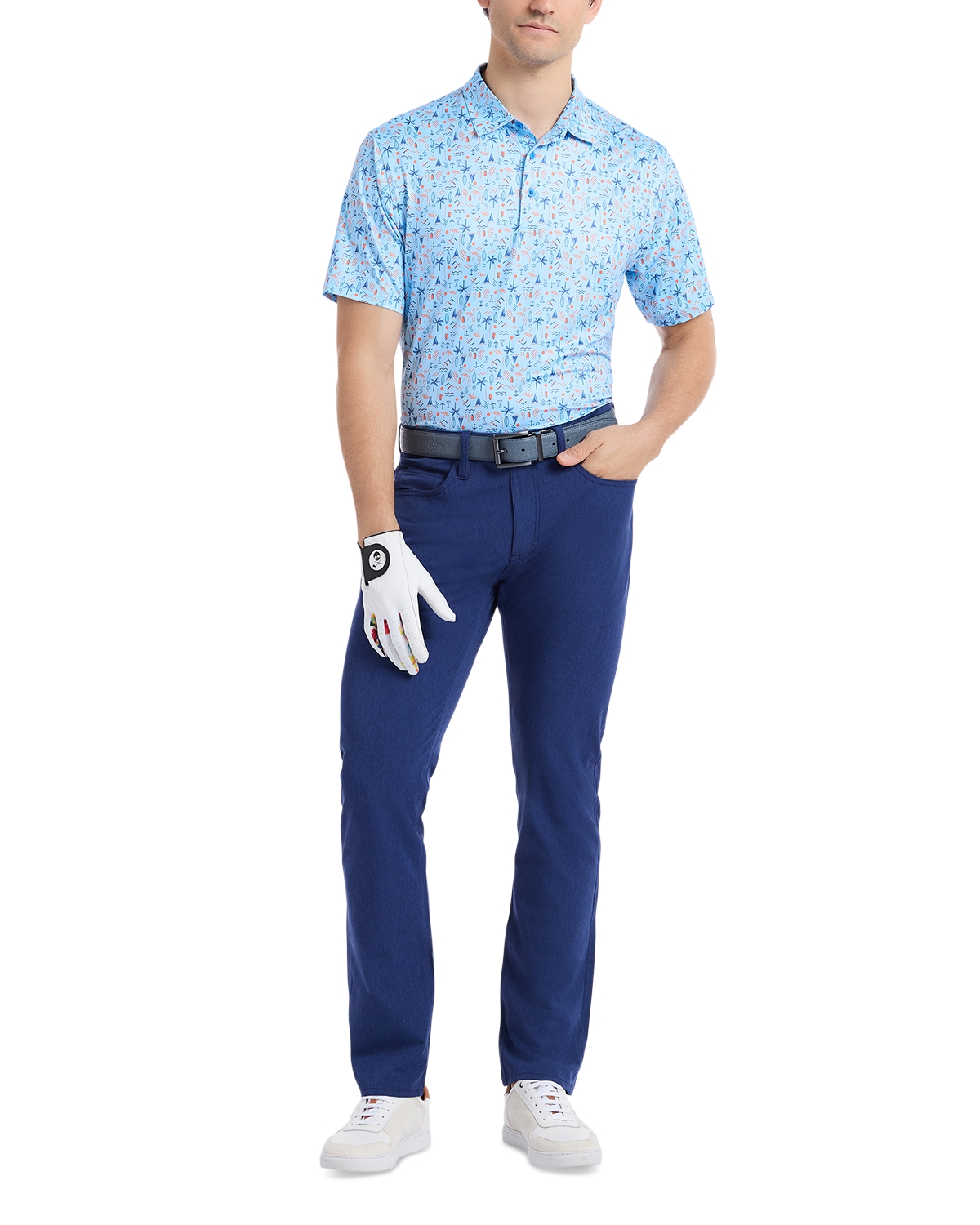ROBERT GRAHAM coastal vibes knit polo shirt